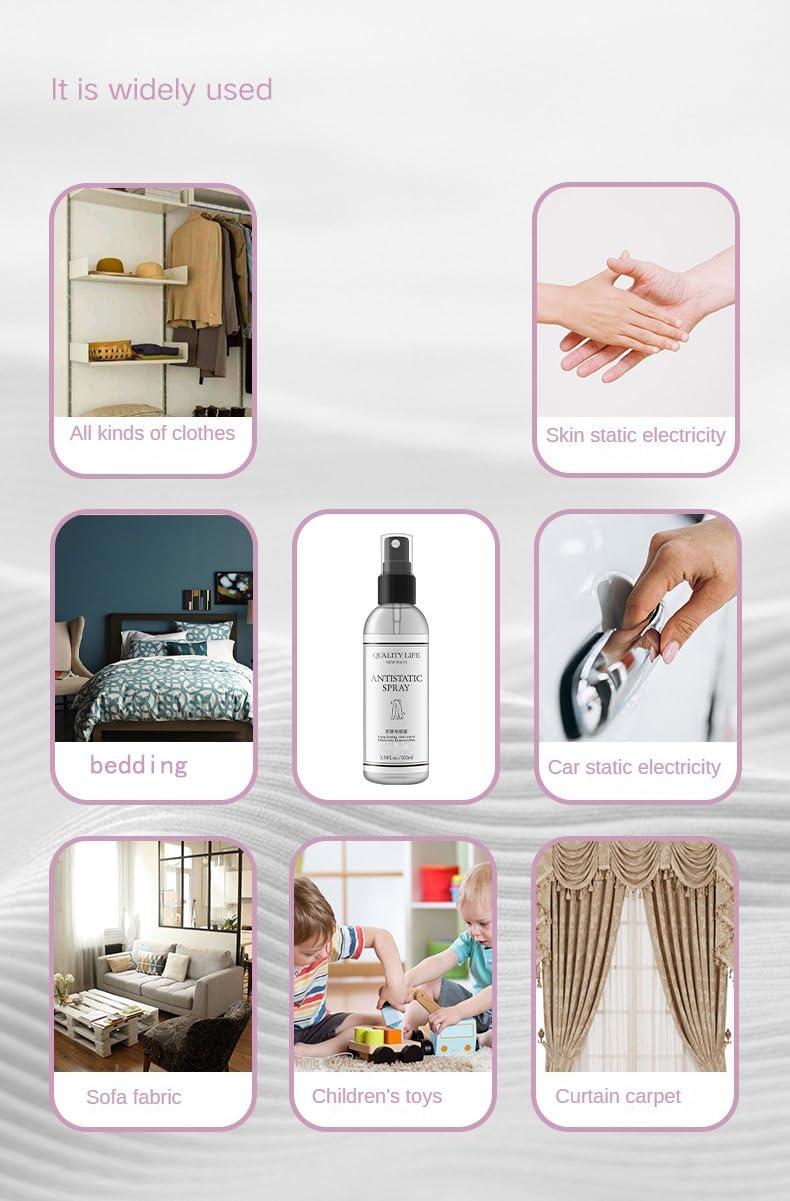 Static Shield Spray (2 Bottles) - Reduce Static in Clothes & Hair Anti ...