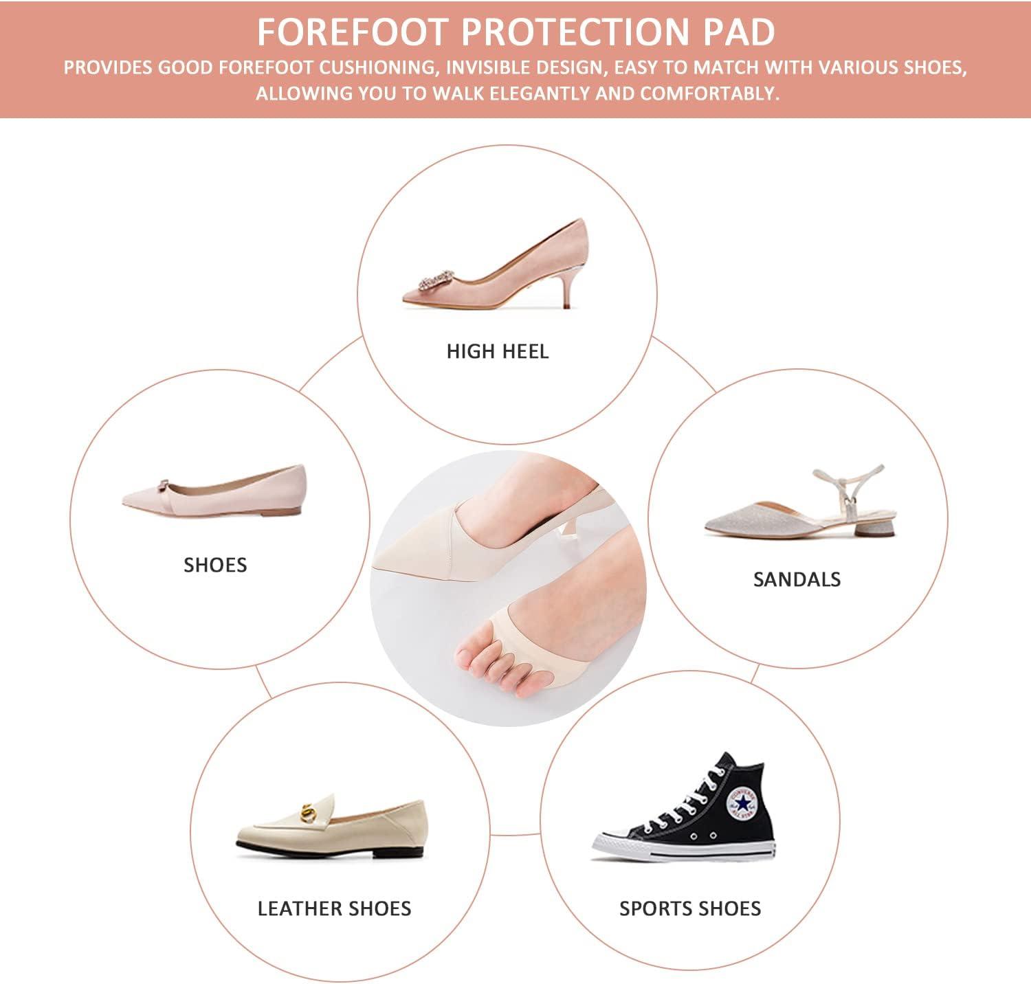 6 Pairs Honeycomb Forefoot Pads & 2 Pairs Sponge Heel Pads - Metatarsal ...