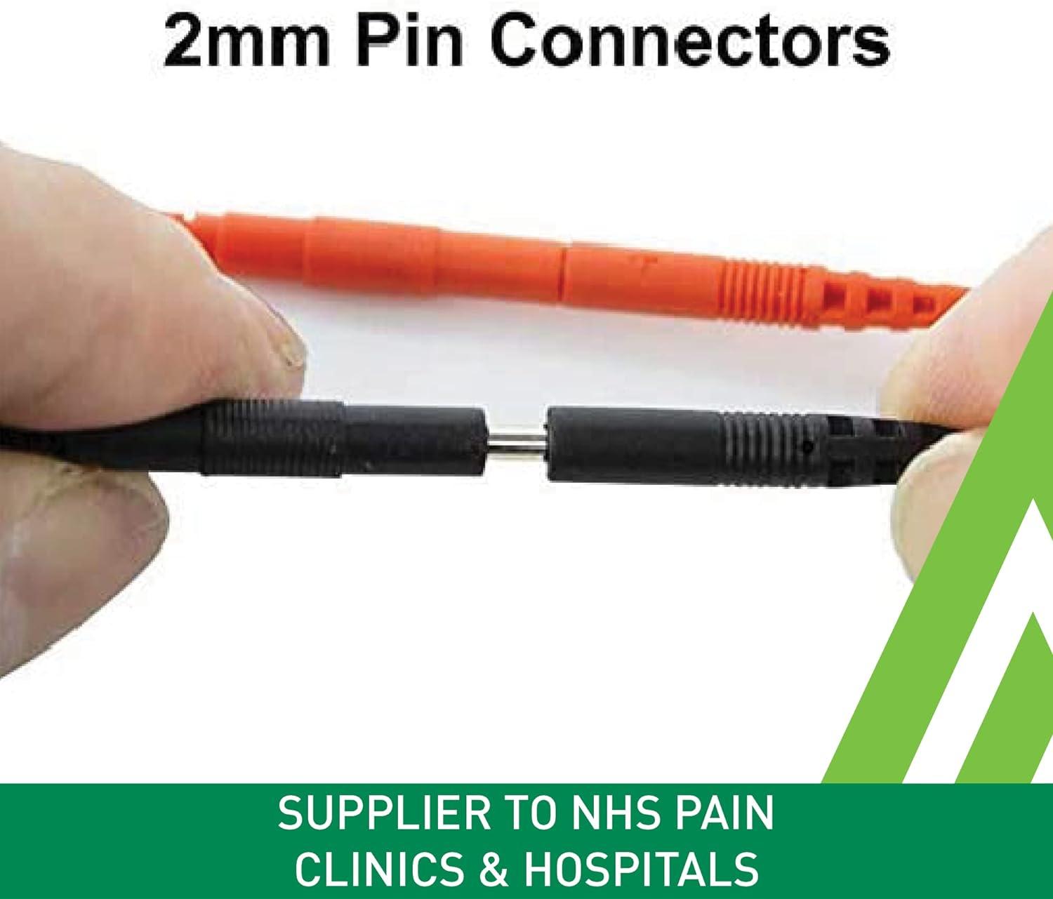 Med-Fit TENS Leads Pack of Two Flexible TENS Cables with 2mm pin ...