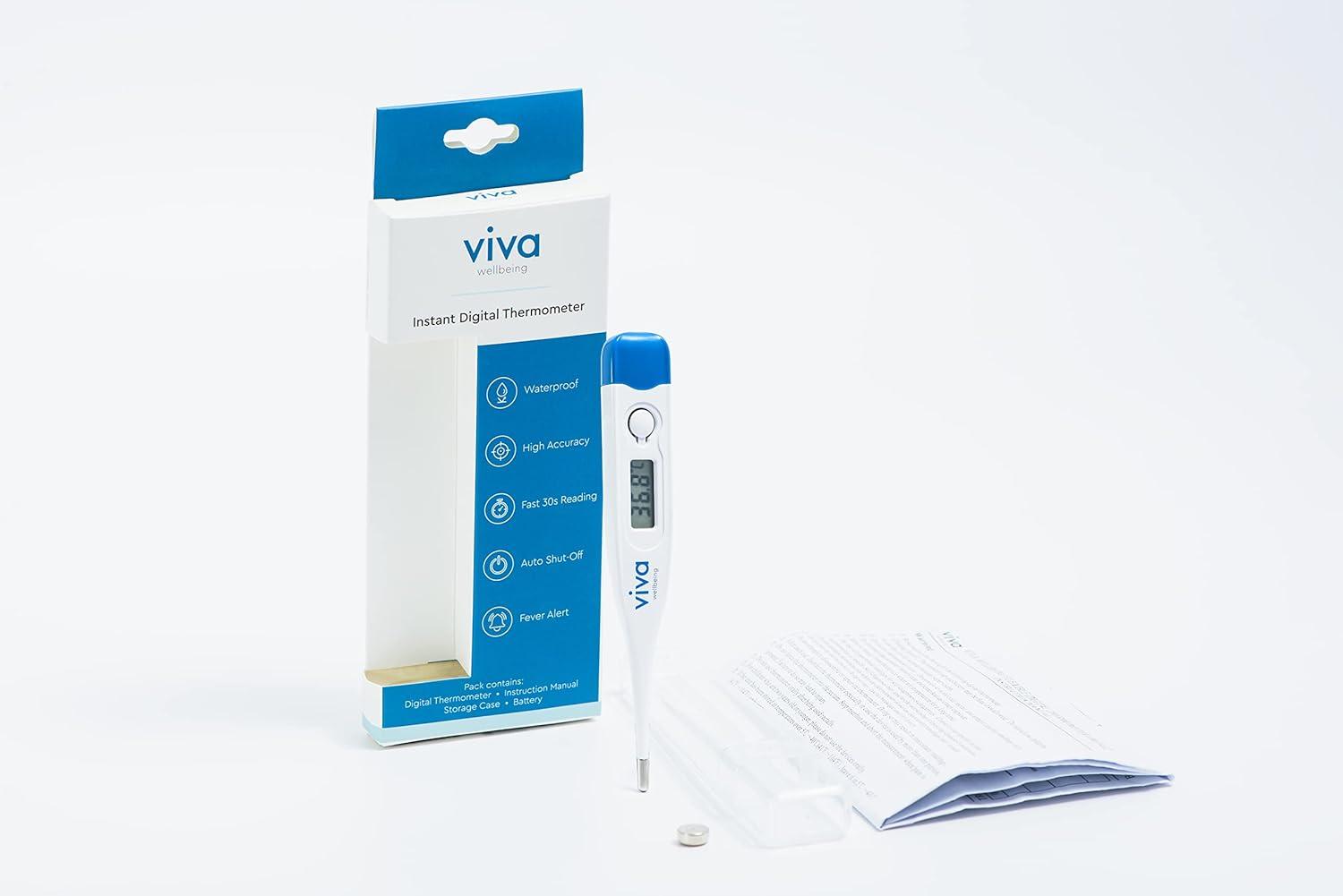 Viva Wellbeing Instant Digital Thermometer - Fast & Accurate ...