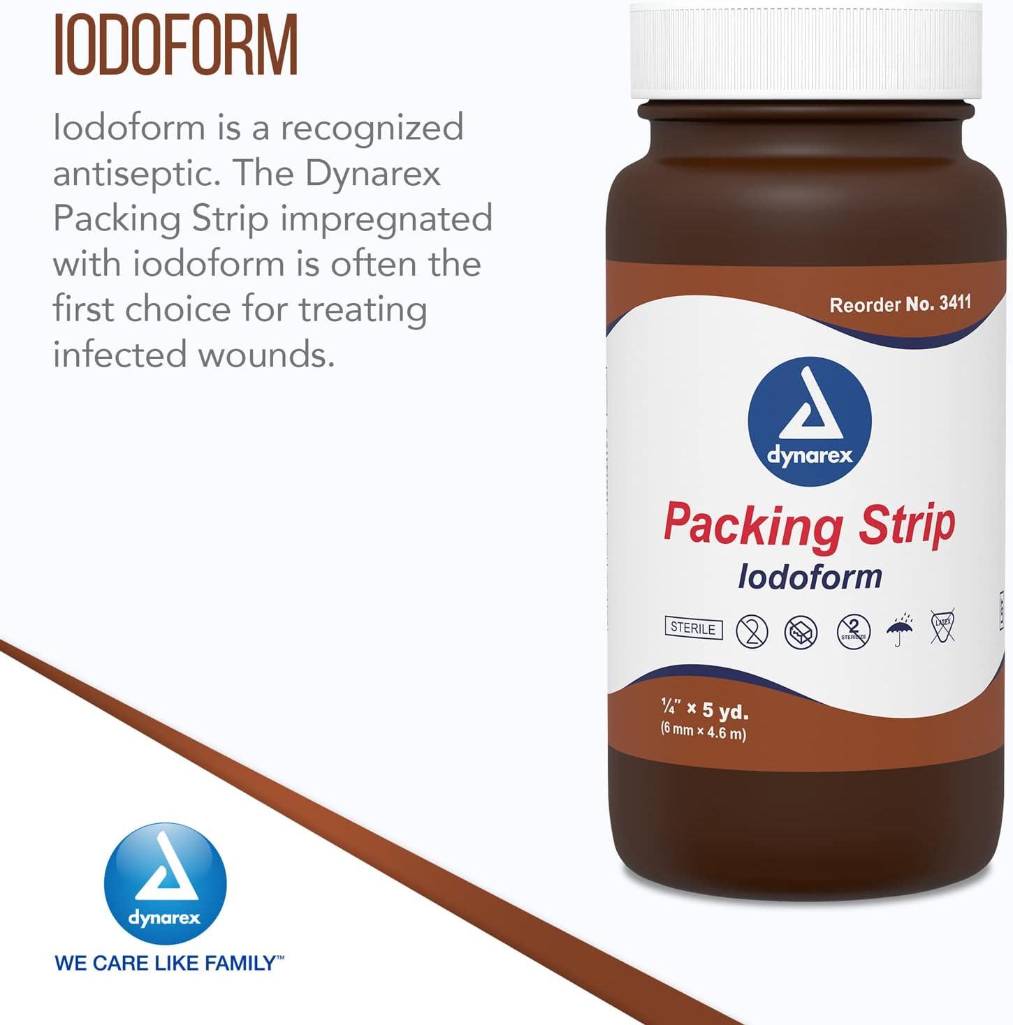 Dynarex Sterile Wound Care Plain Packing Strips with Iodoform - 100% ...
