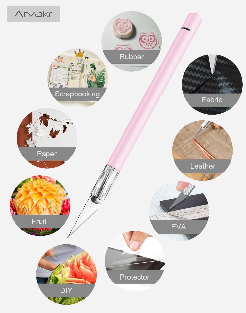 Craft Hobby Knife Set - 2 Exacto Knives, 60 Blades & Bag - Precision ...