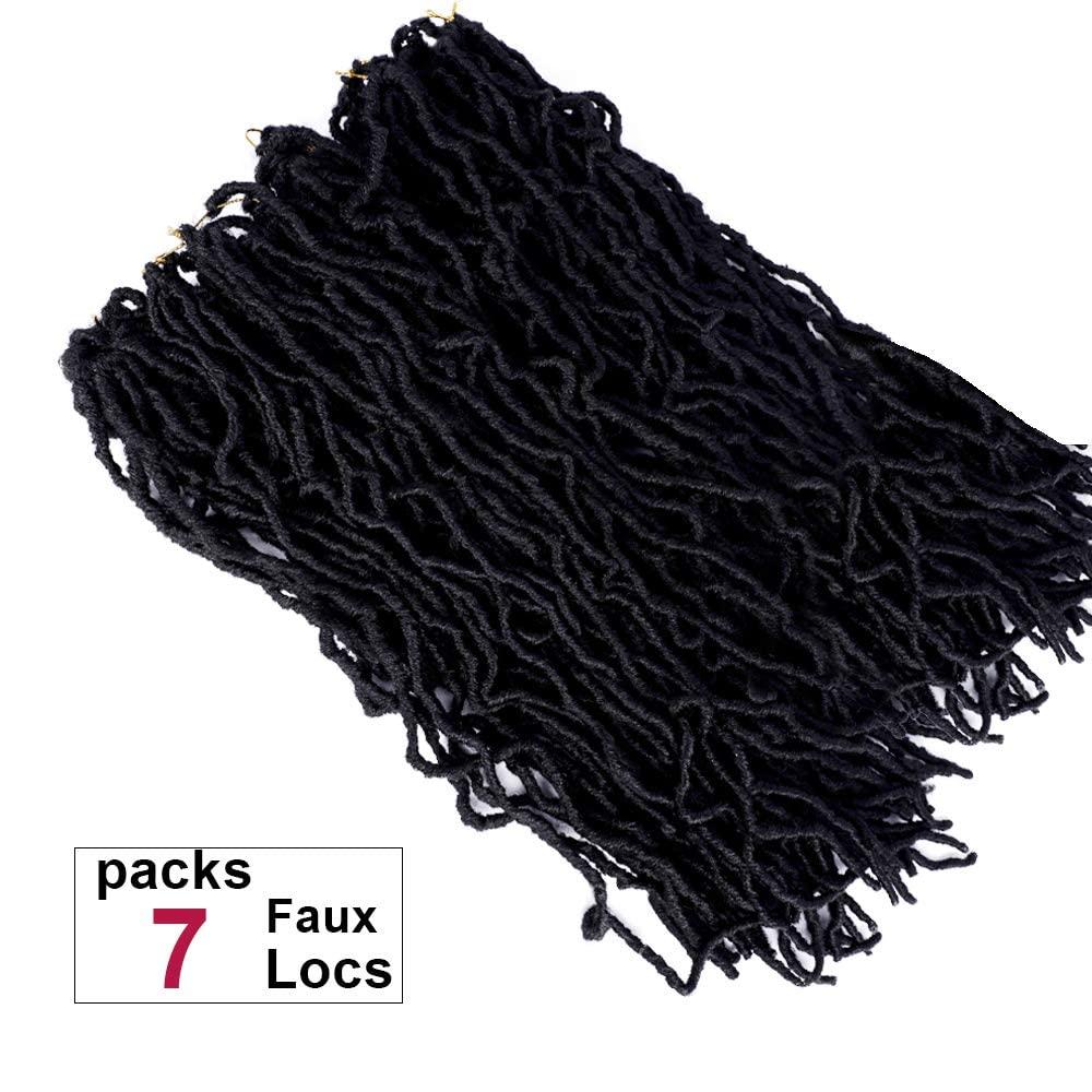 MEDO 7Packs New Faux Locs 24 Inch Crochet Hair Soft Locs Curly Wavy Pre ...