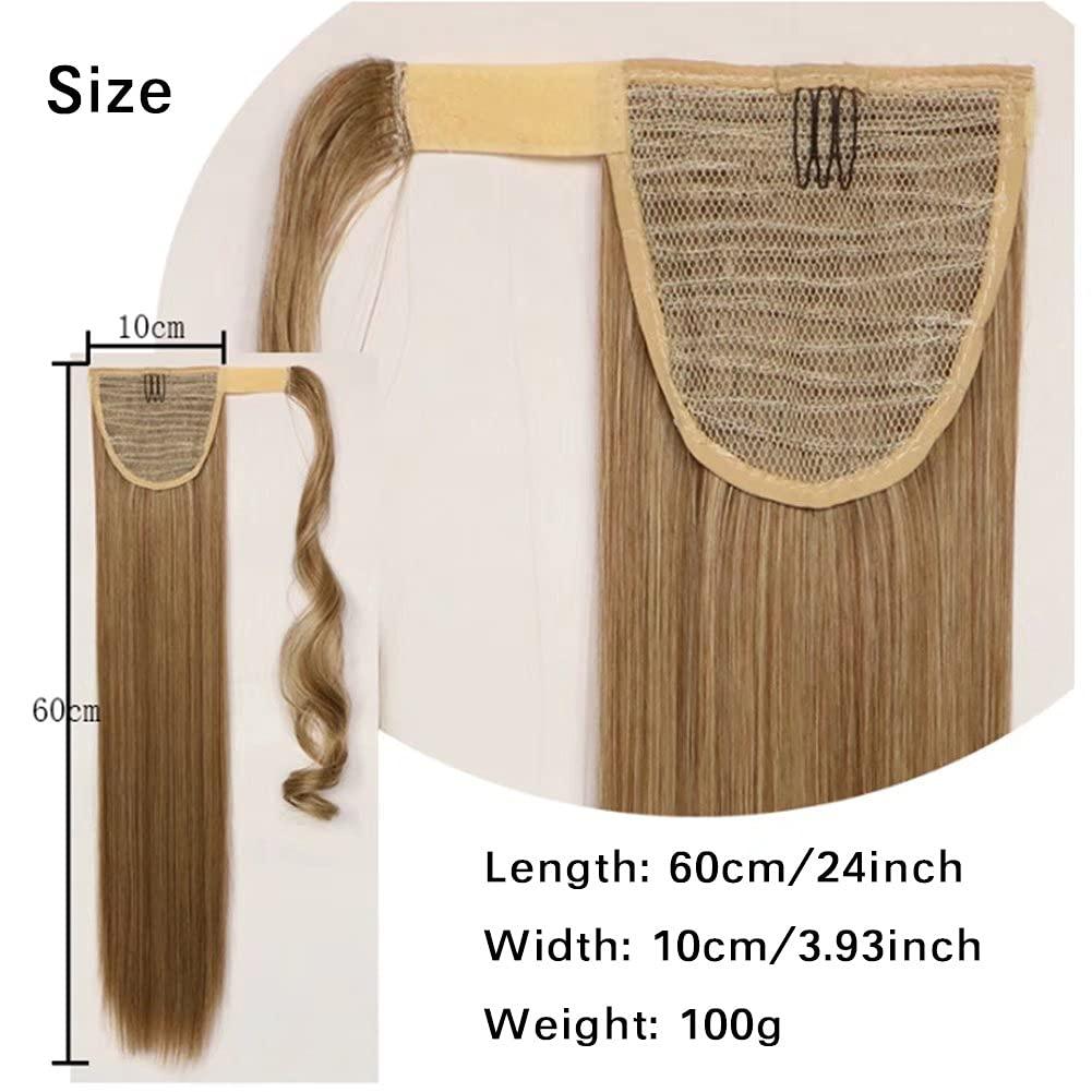 Iluu 61cm Clip-In Synthetic Ponytail Hair Extension - 100g Long ...