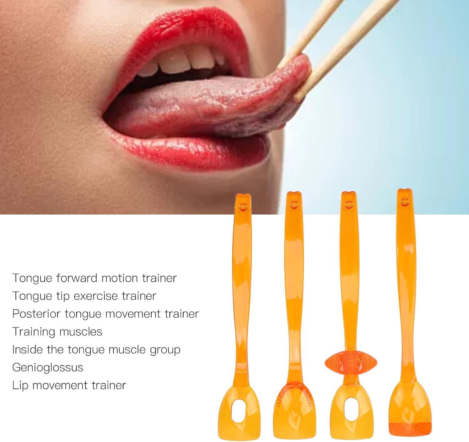 4-Piece Tongue Muscle Trainer Set - Portable Lip & Tongue Training ...
