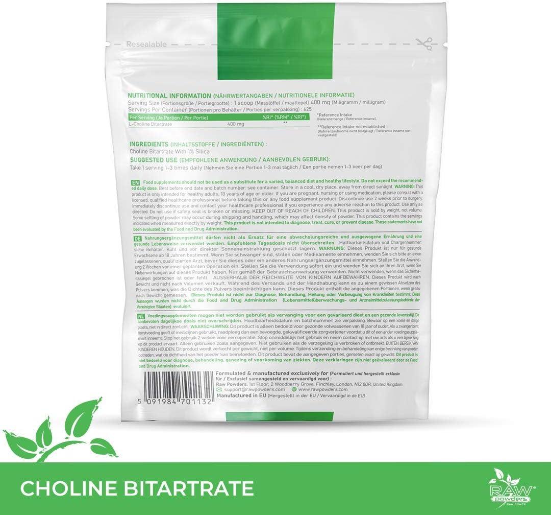 Choline Bitartrate Supplement 625 Servings of Choline Bitartrate Powder ...