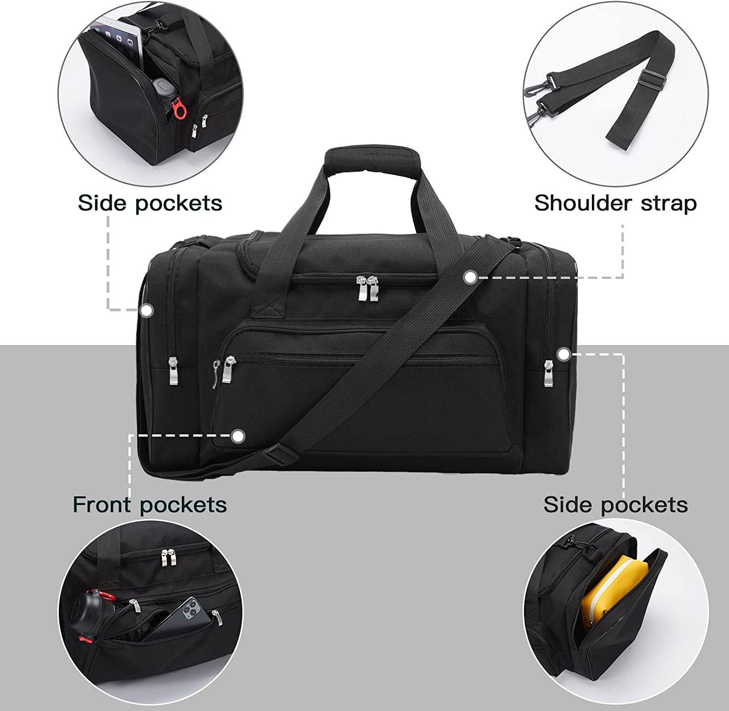 Black 20 Sports Duffel Bag for Travel Gym - Lightweight & Durable | Buy ...