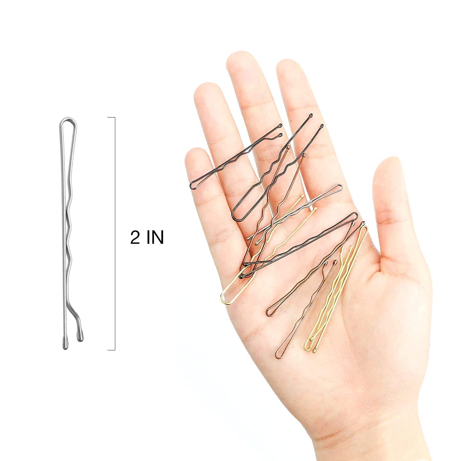 Hoyols 2-Inch Silver Hair Pins - 100 Count, Secure Grip Bobby Pins for ...