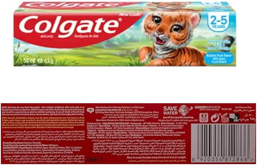 Colgate Kids Toothpaste Bundle 3 Tubes Bubble Fruit Flavour Includes ...