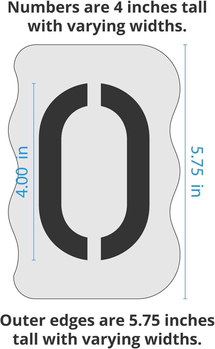 Curb Stencil Kit for Address Painting - 4 Tall Numbers - 14 Mil Mylar ...