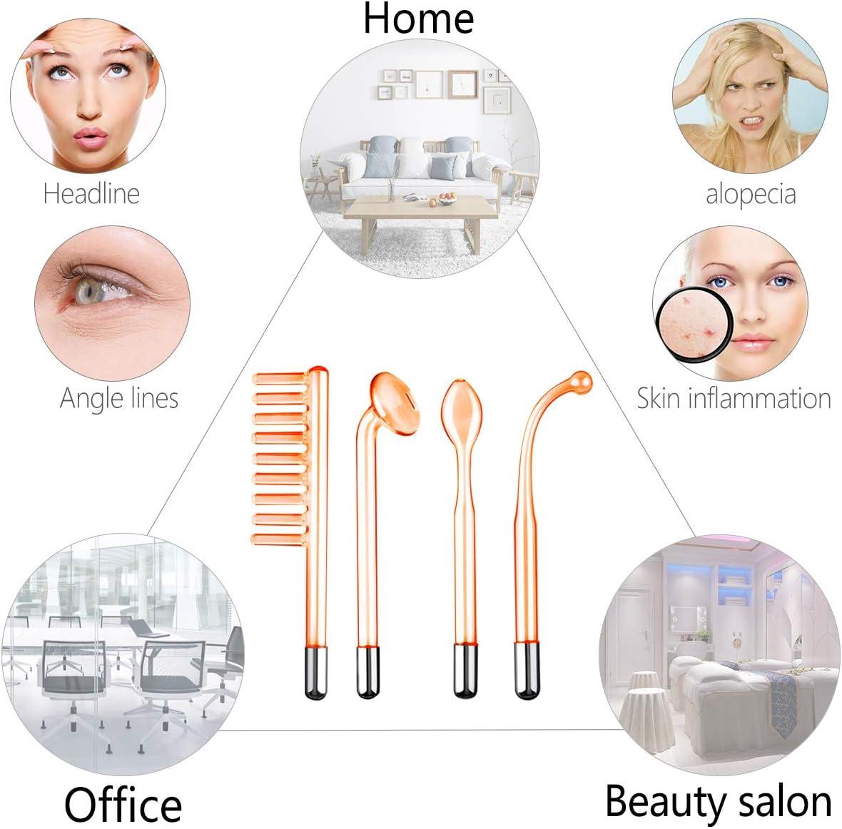High Frequency Facial Wand Machine FAZJEUNE 4 in 1 Portable Frequency Face Massager Face Care ...