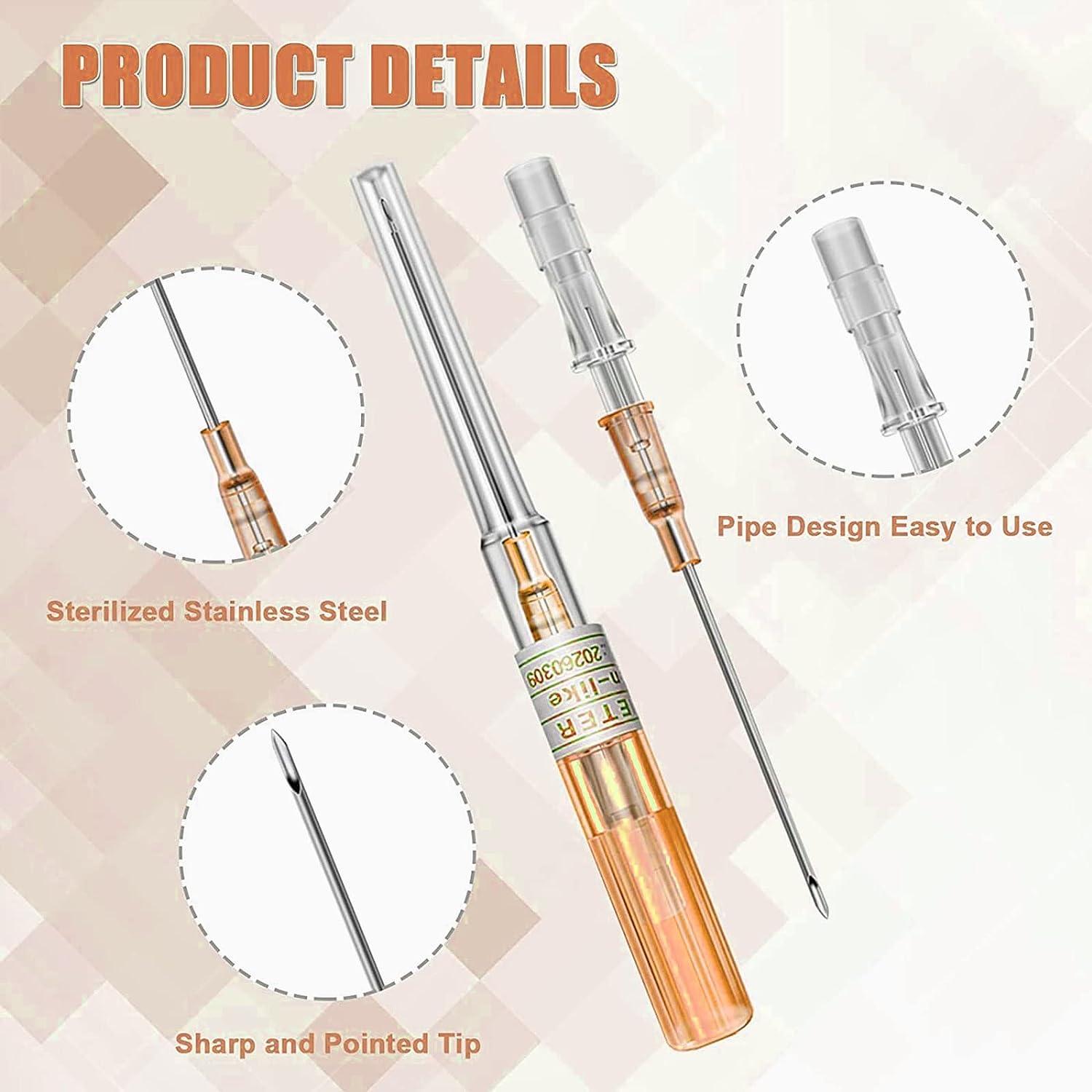 SOTICA 14G Catheter Piercing Needles - 50pcs Stainless Steel Hollow ...