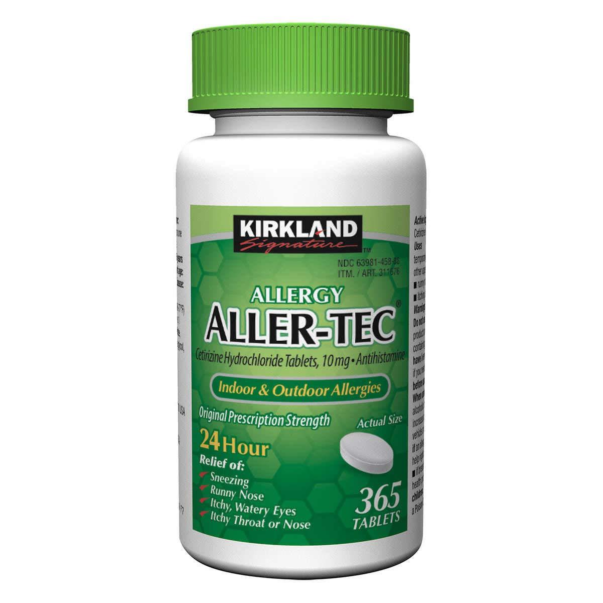Kirkland Signature Aller-tec 10mg Tablets - 365 ct - Pack of 3 | Fast ...