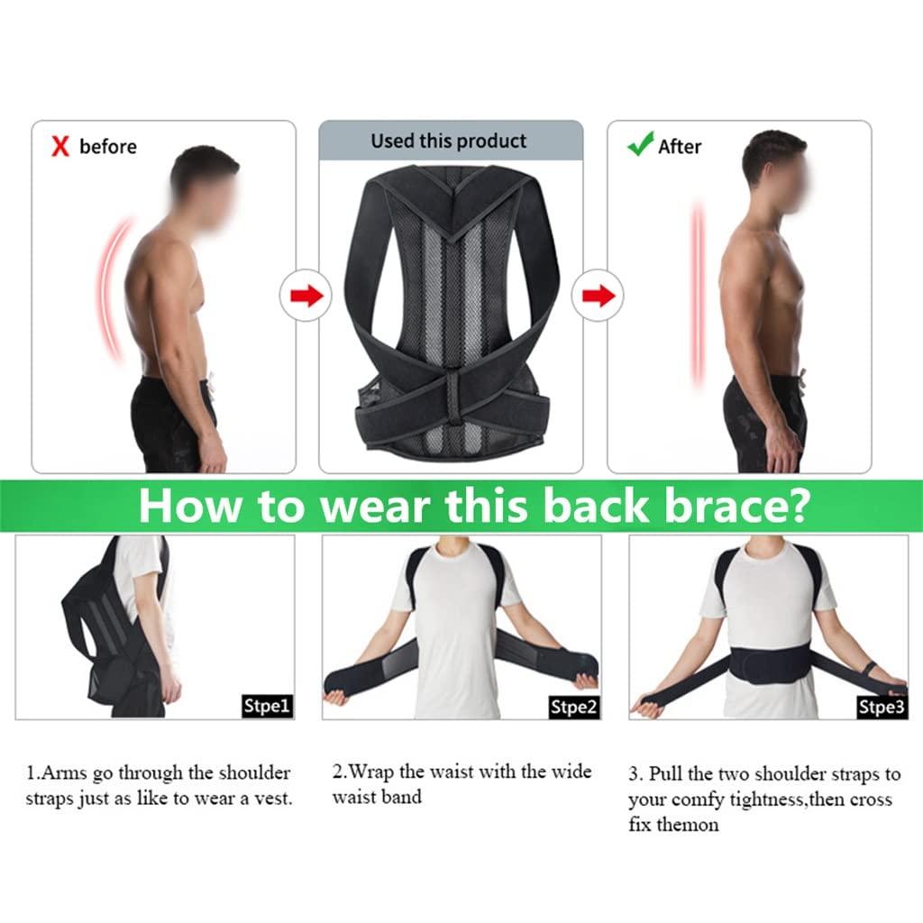 Adjustable Posture Corrector Back Support Shoulder Back Brace Posture ...