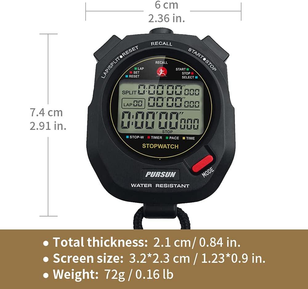 JUNSD Professional Stopwatch Timer for Sports 100 Lap Stopwatch Digital ...