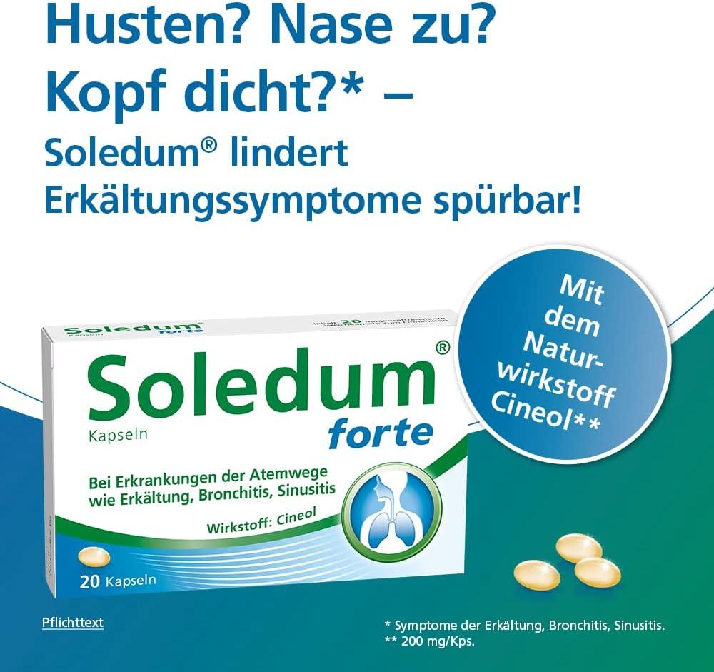 Soledum Capsules Forte | 50 Cold Relief Capsules with Cineole for ...