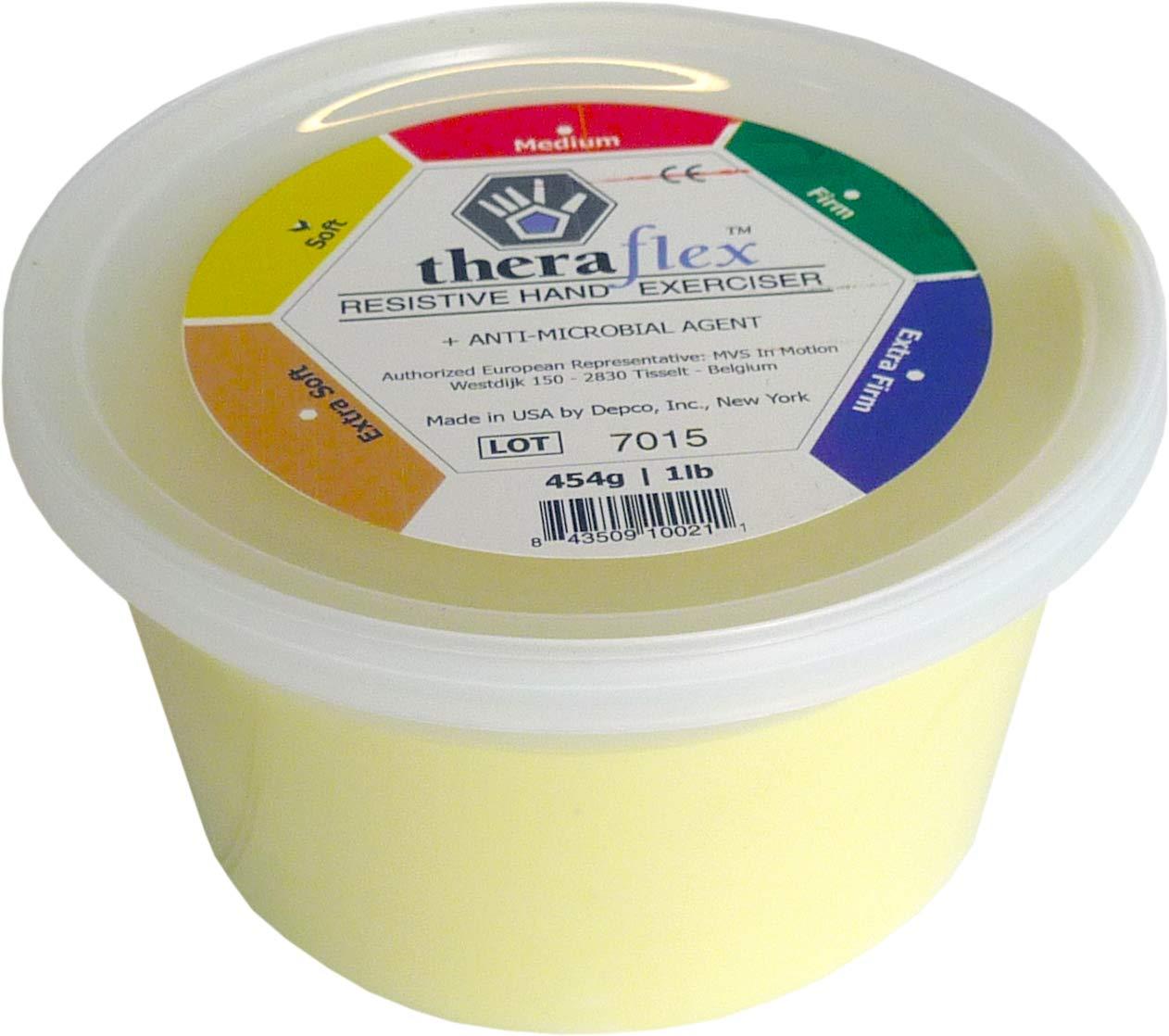 Theraflex Therapy Clay 454g - Soft Yellow Hand Exercise Clay for ...