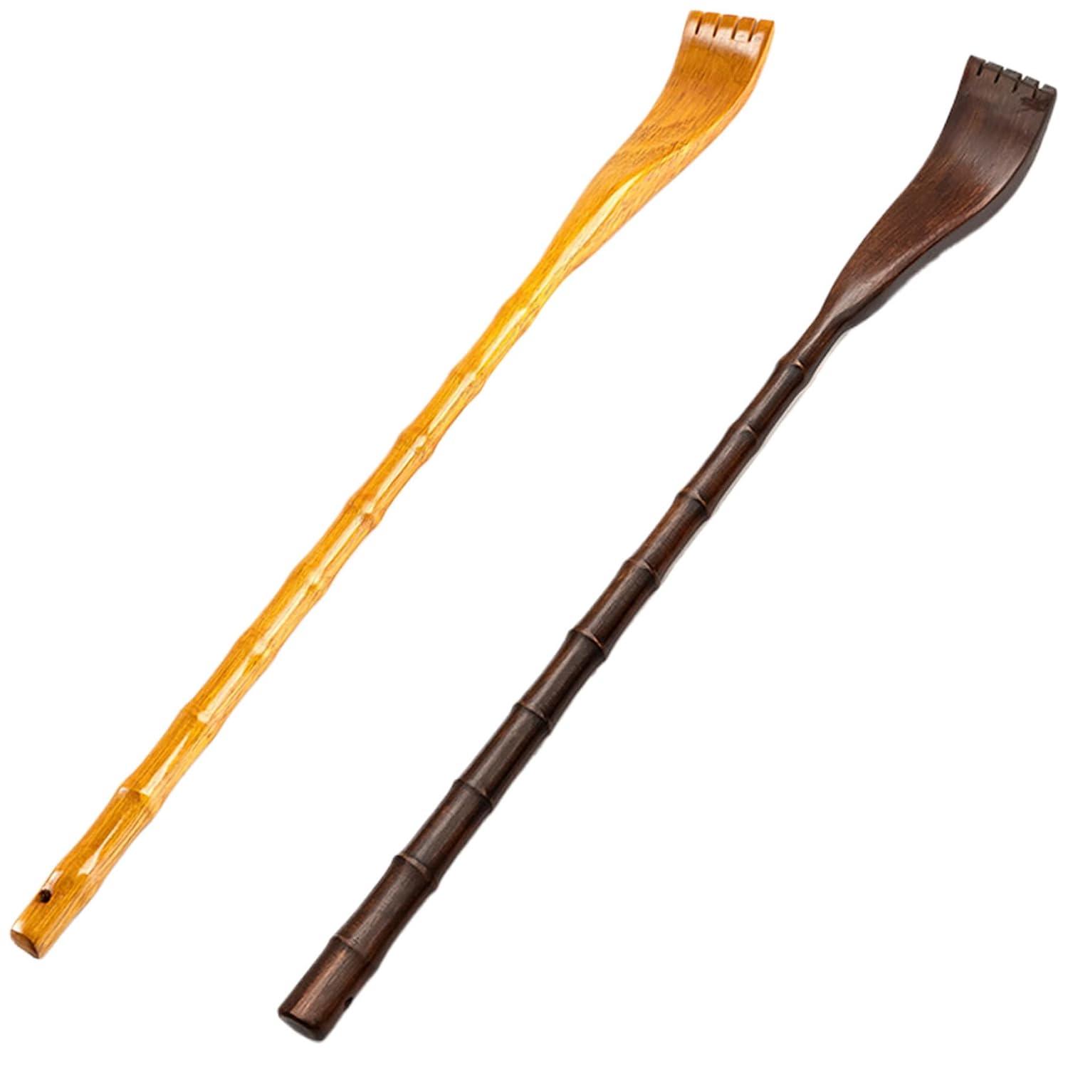 19-Inch Back Scratchers - 2-Piece Wooden & Bamboo Set for Itching ...