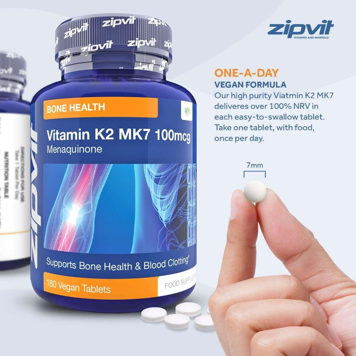 Vitamin K2 MK7 100mcg 180 Vegan K2 Vitamin Tablets. All Trans Isomer ...