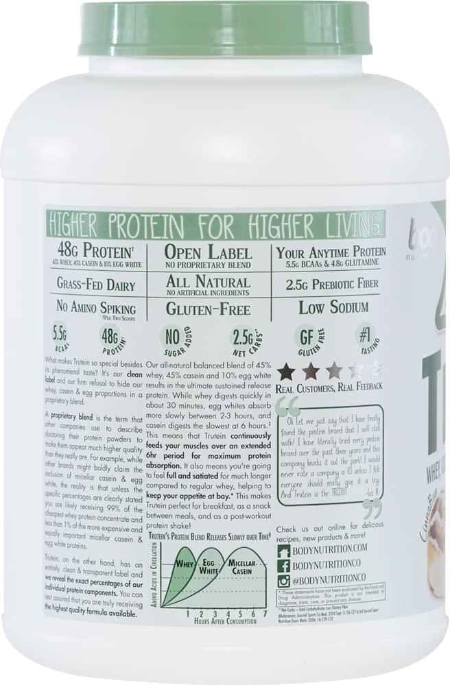 Body Nutrition Protein Trutein Powder - Naturals CinnaBun 4lb Whey ...