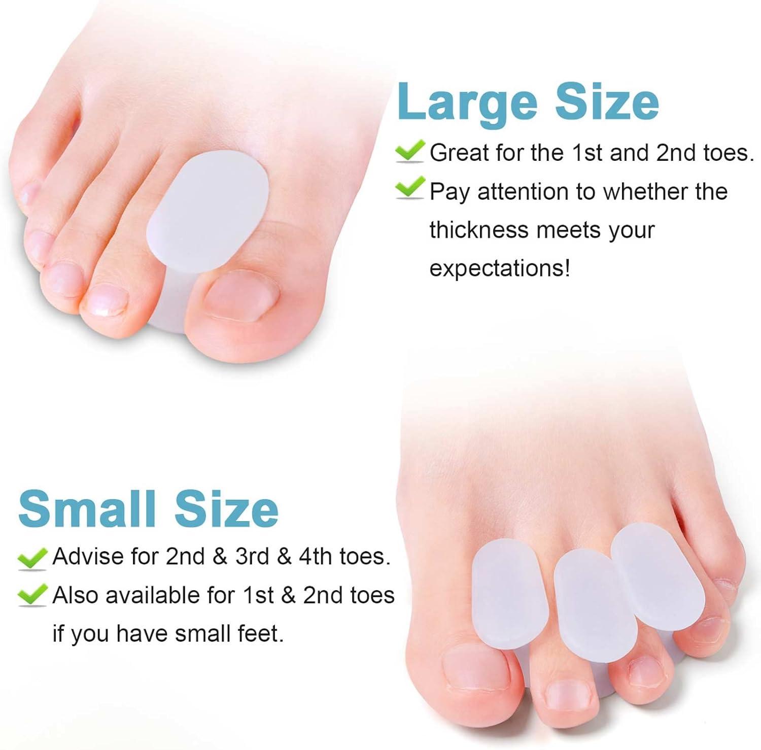 8-Pack Gel Toe Separators & Spacers for Hammer Toes - Smooth Iron Alignment & Relaxation