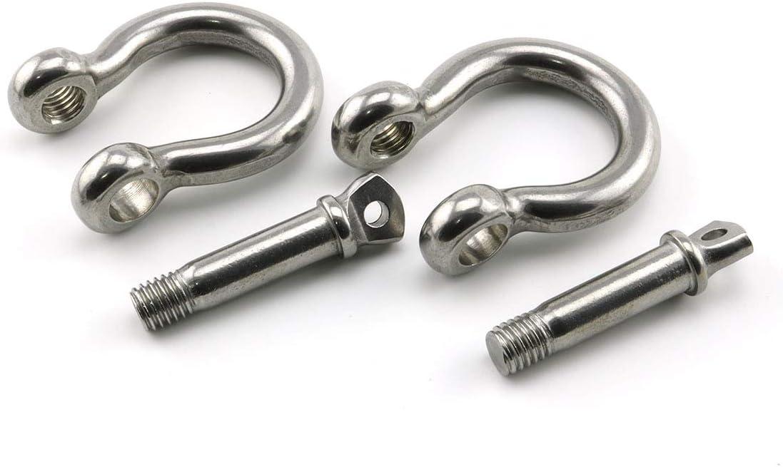 Heyous 2pcs 3/8 Inch 10mm Screw Pin Anchor Shackle Stainless Steel ...