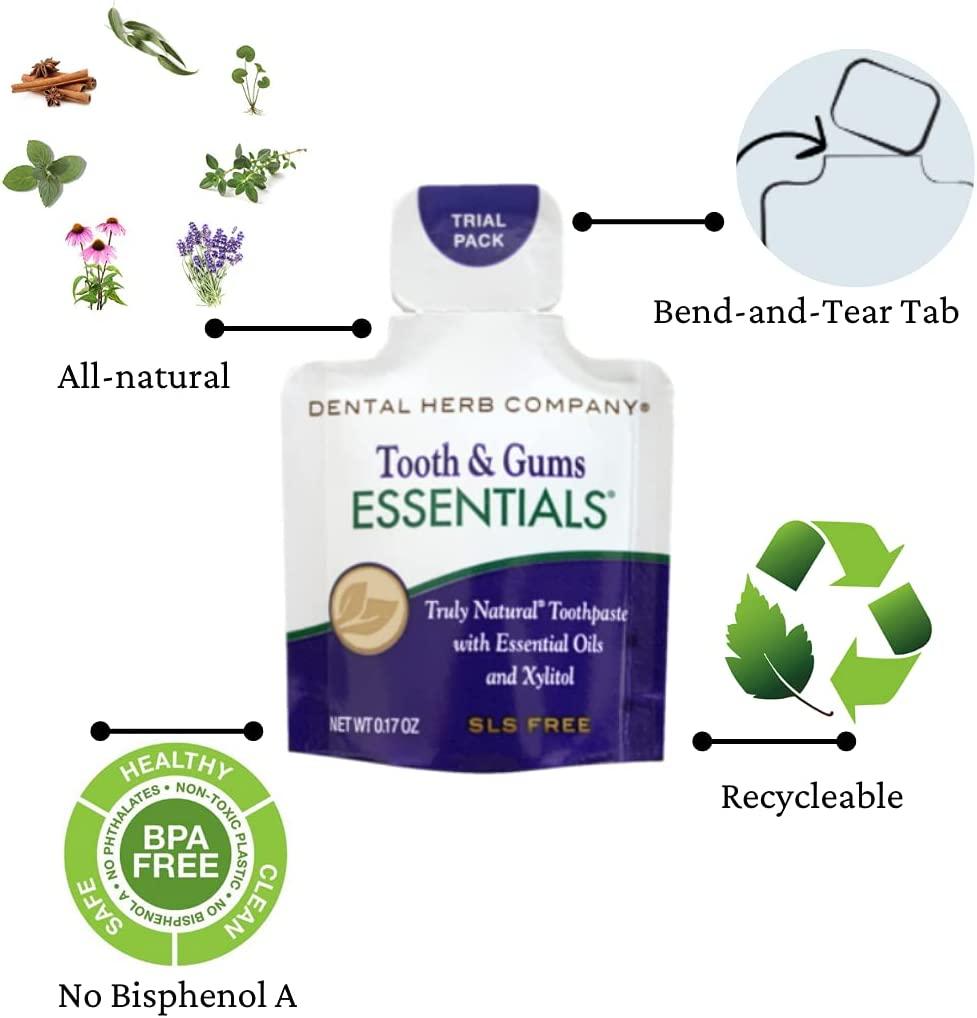 Dental Herb Company Essentials Toothpaste Traveler 12 Pack with Bamboo ...