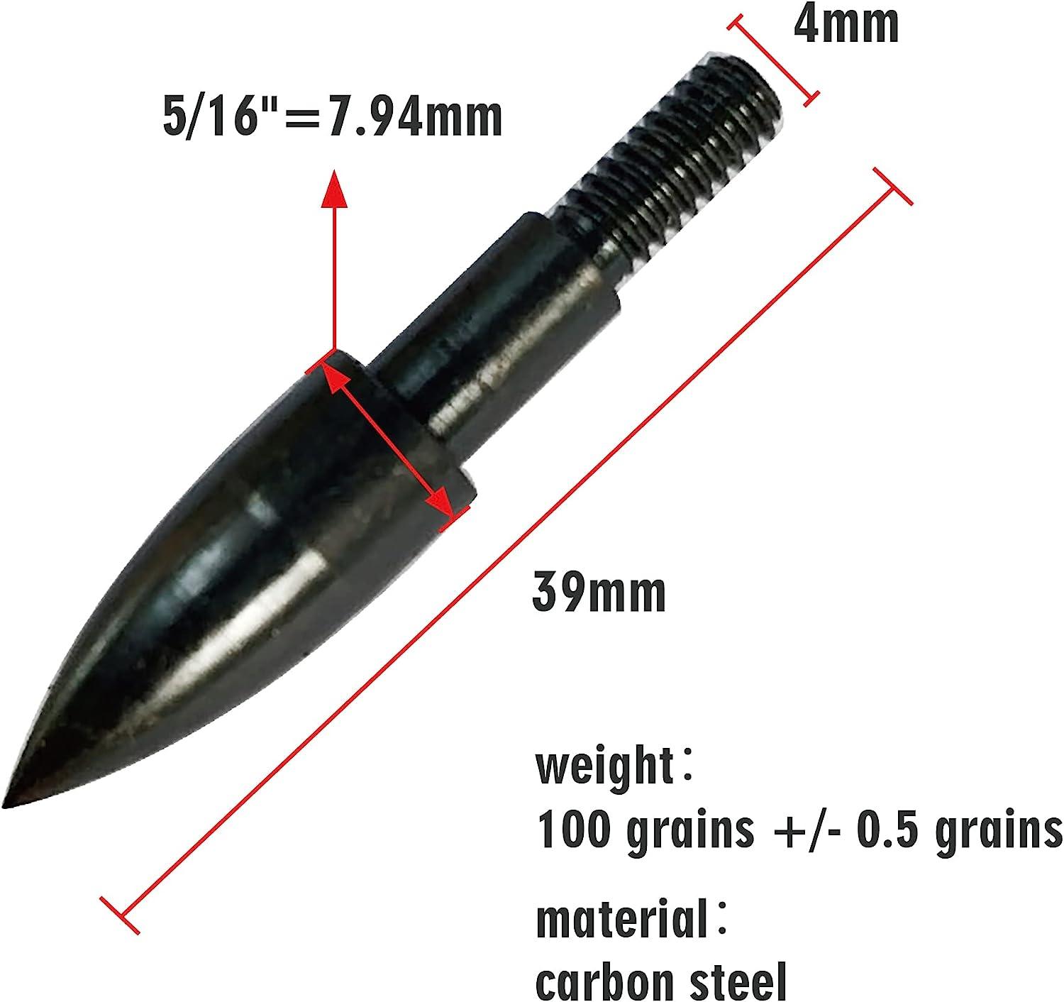 12pcs Archery Arrow Tips - 100/125/150/200 Grain Field Points - Target ...