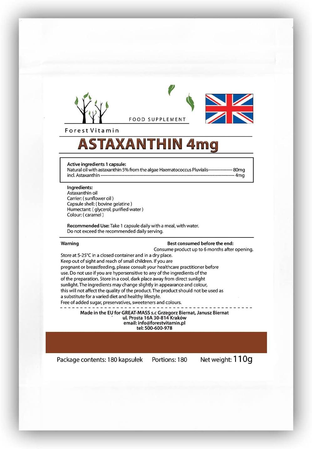 Astaxanthin 4mg Softgel Capsules - Premium Antioxidant from ...