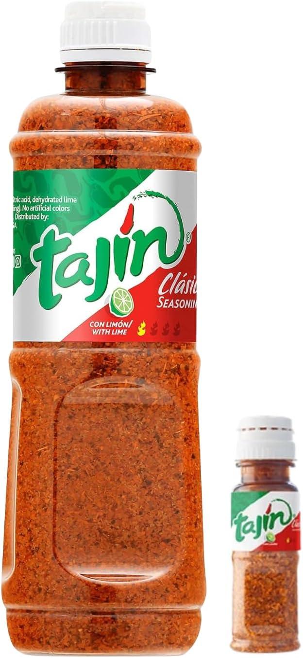 Tajin Seasoning Glass Rimmer + Tajin Clasico Fruit and Snack Seasoning ...
