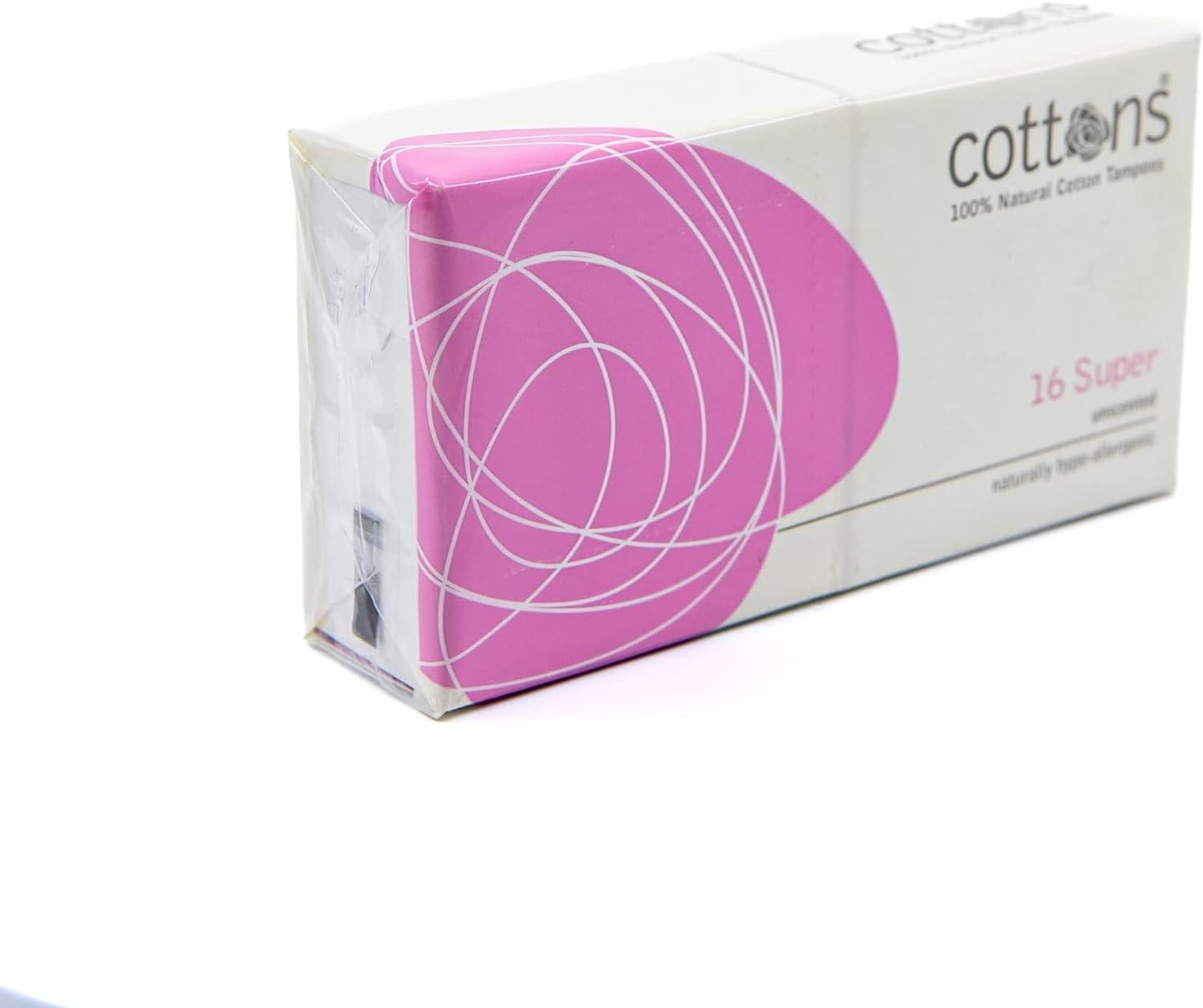 Cotton Tampons - 100% Natural Cotton - 16 Individually Wrapped ...