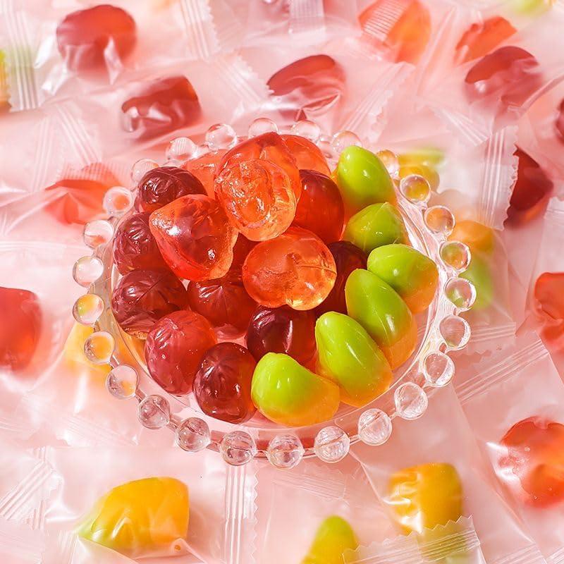 Peeled fruit juice gummies white peach mango grape flavored fruit juice ...