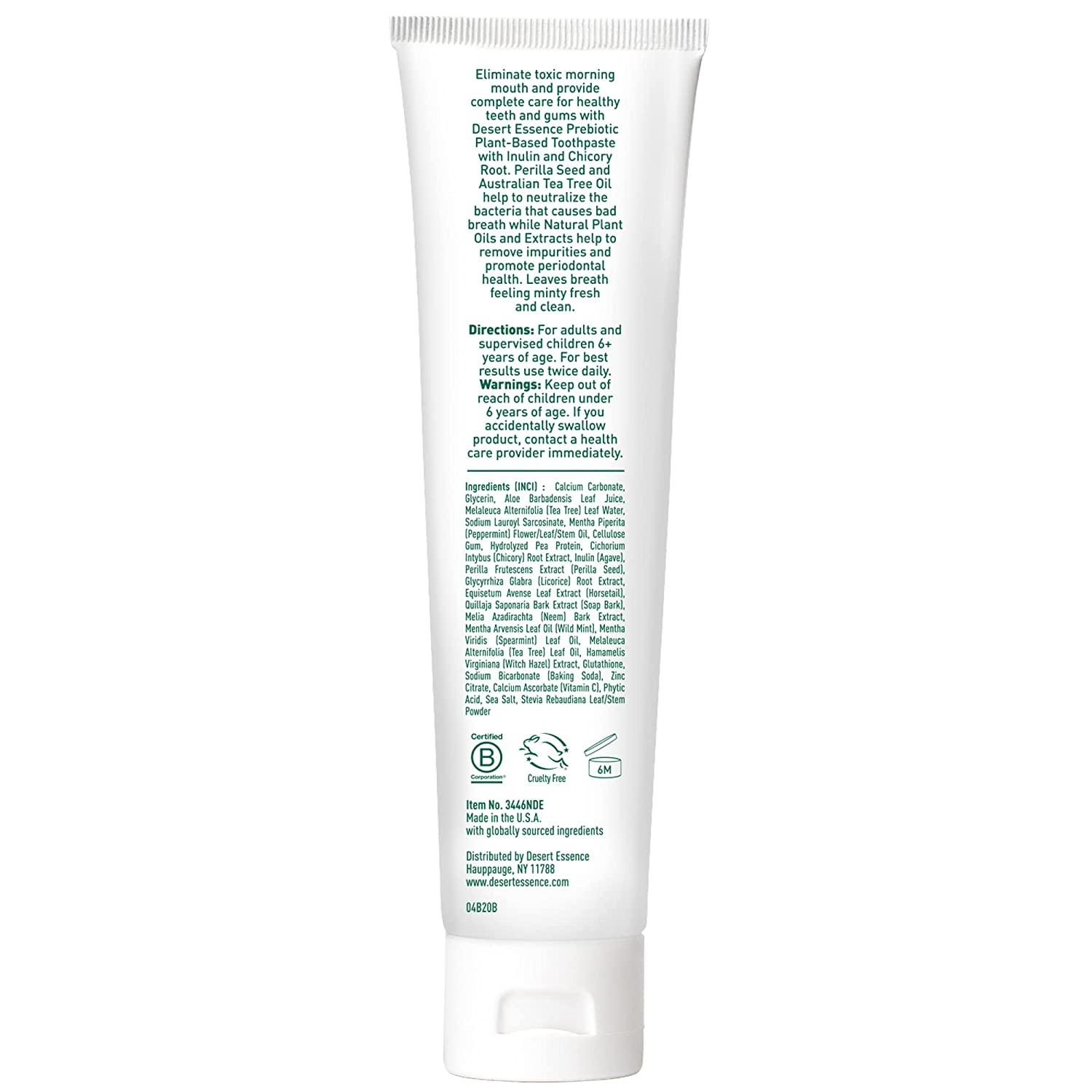 Desert Essence Plant-Based Prebiotic Toothpaste - Mint Perilla Seed 6. ...