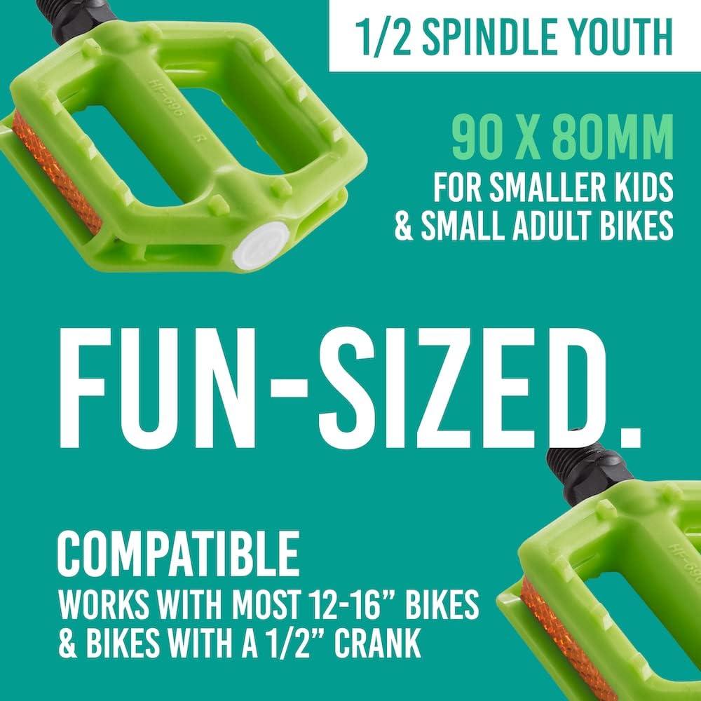 BW Youth Bicycle Pedals - Kids Sized Bike Pedals with 1/2 Spindle ...