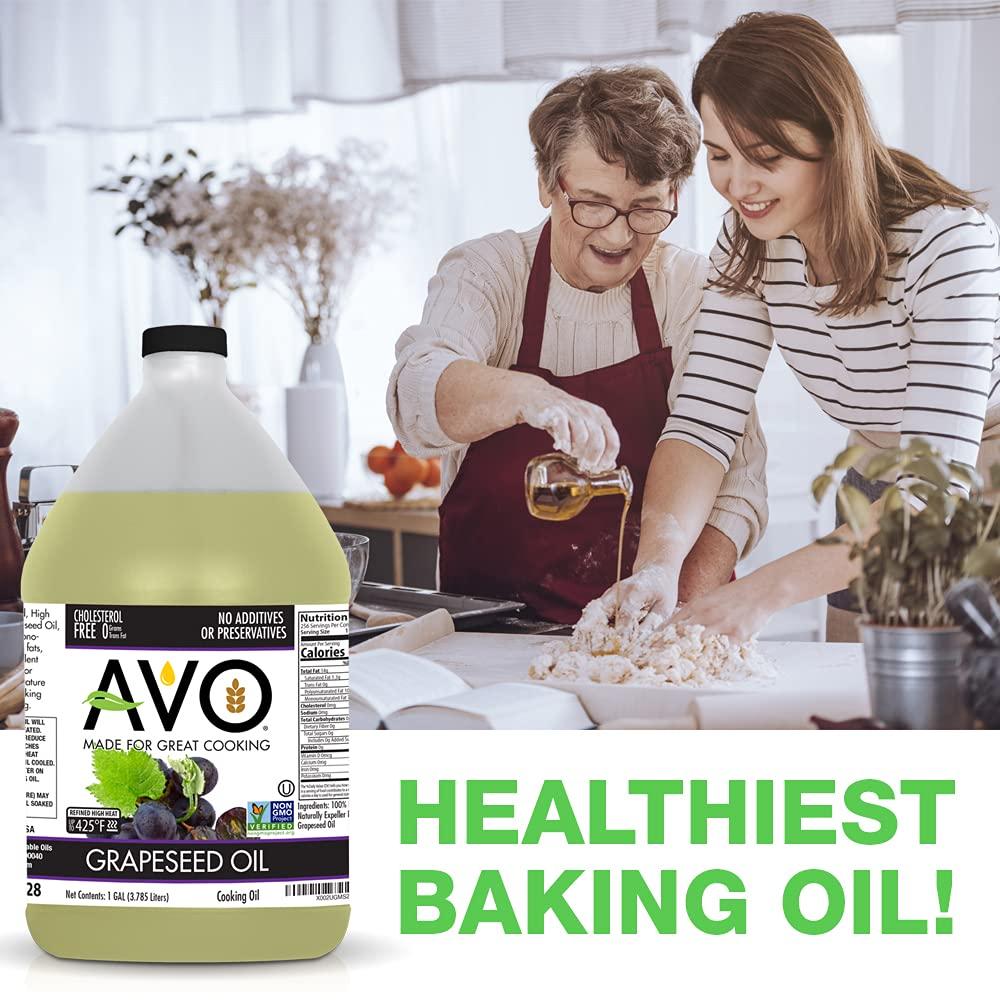AVO 100% Grapeseed Oil - Non GMO, 1 Gallon, No Preservatives Added ...