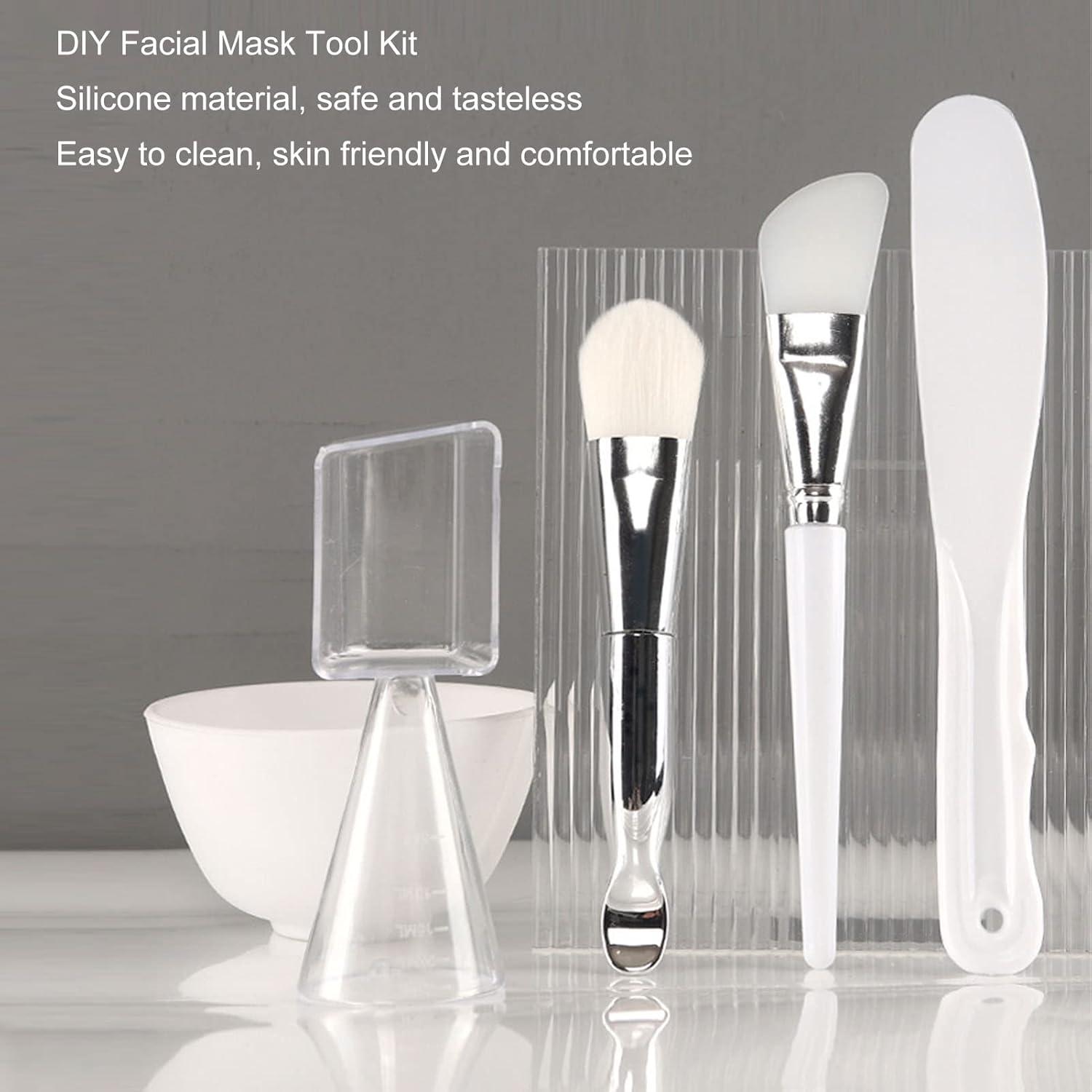 DIY Facial Mask Tool Kit - 5 in 1 Mixing Bowl Set with Silicone Brush ...