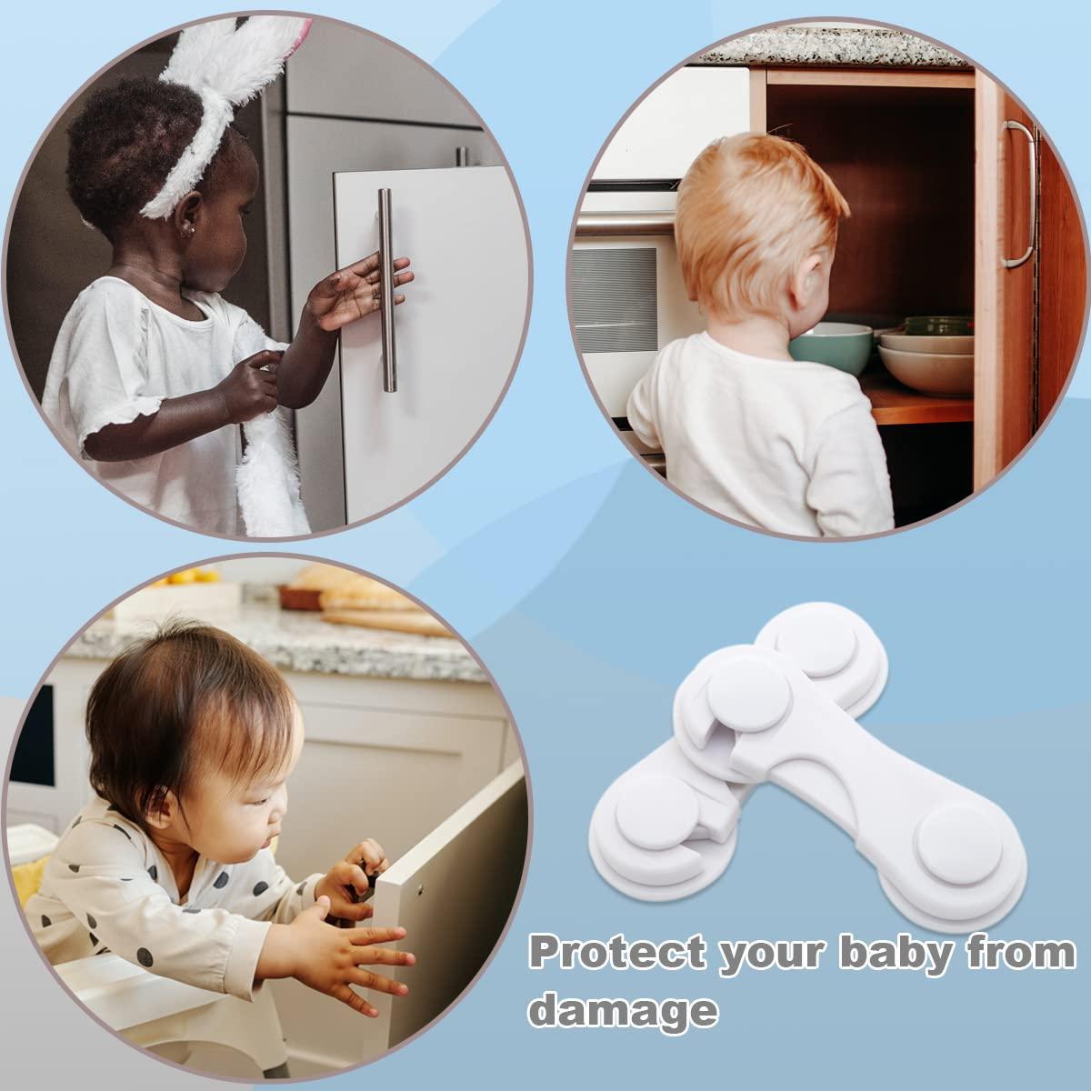 Cabinet Door Locks for Baby Proof and Child Safety 4 Pack Cabinet Locks ...
