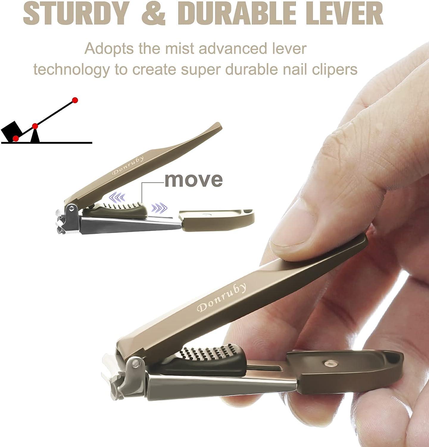 Premium Donruby Nail Clipper Set - 15mm Wide Easy Press Lever, Curved ...