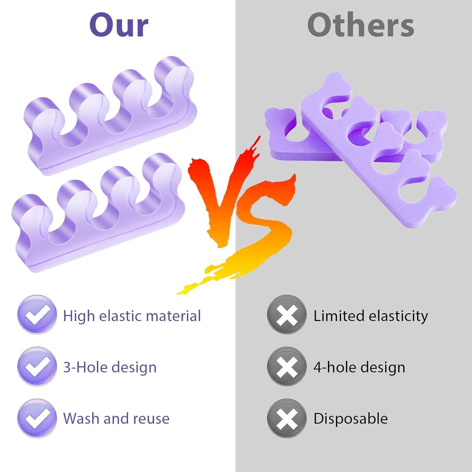 Purple Silicone Toe Separator - Washable & Reusable Toenail Divider for ...