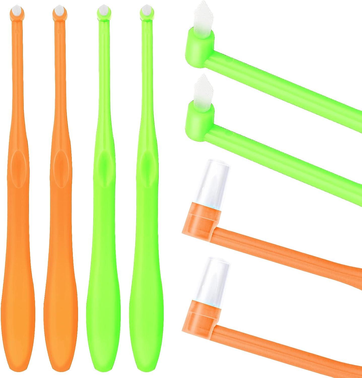 Ouligay 4-Piece Tufted Toothbrush Set for Orthodontic Braces - Soft ...