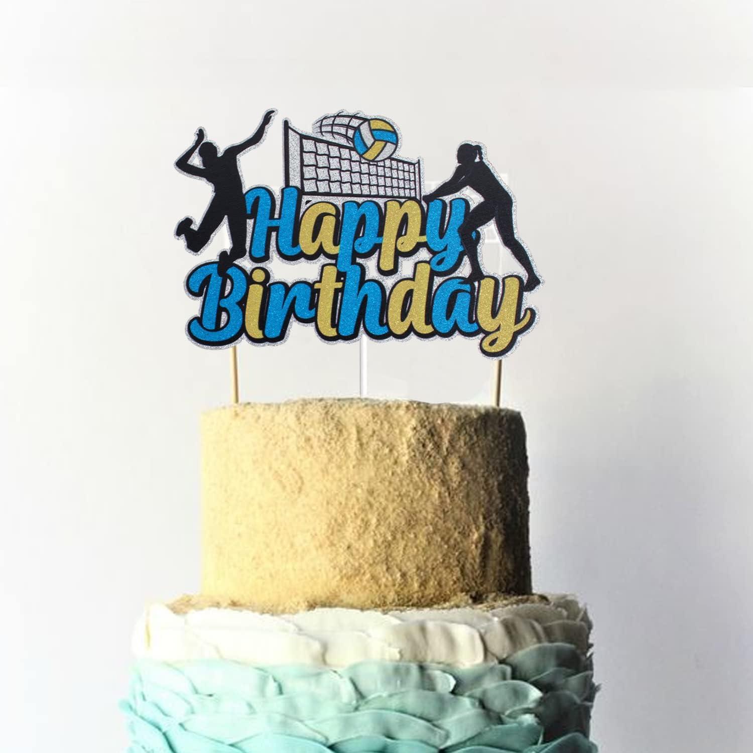 Volleyball Happy Birthday Cake Topper Girls Beach Volleyball Player ...