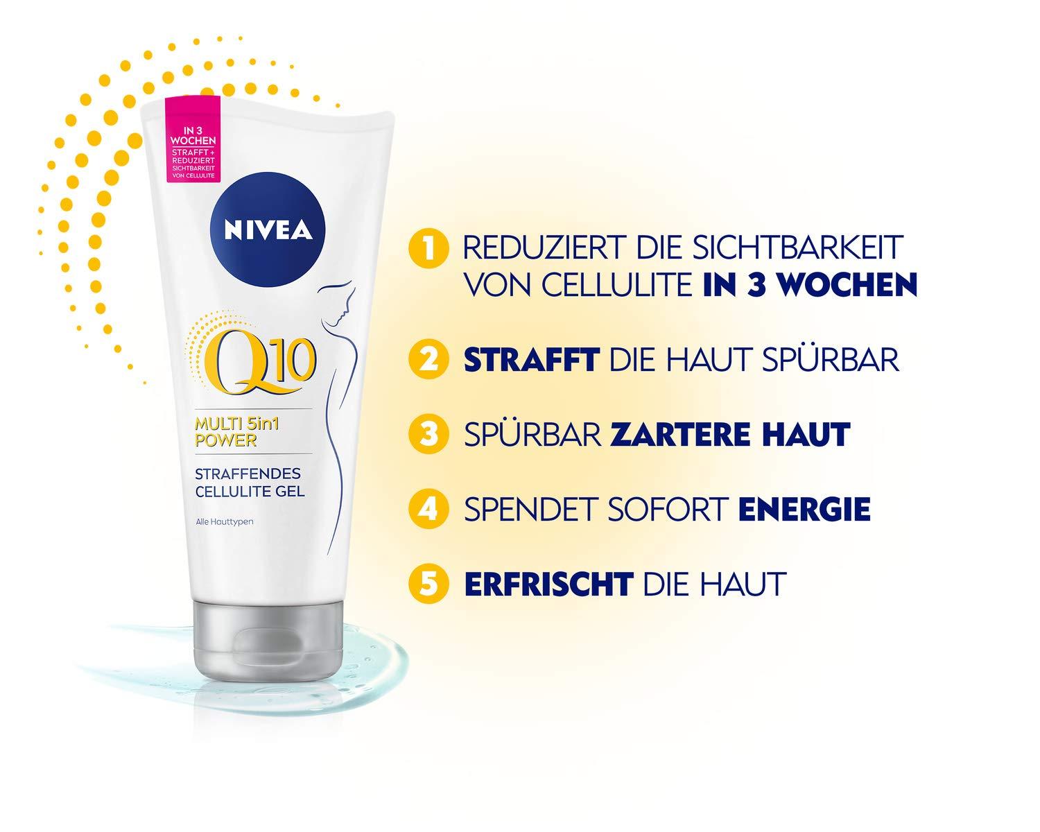 Nivea Body Gel Q10 Anti-Cellulite 200ml - Skin Tightening Gel with Q10 & Lotus Extract - 2 Pack ...