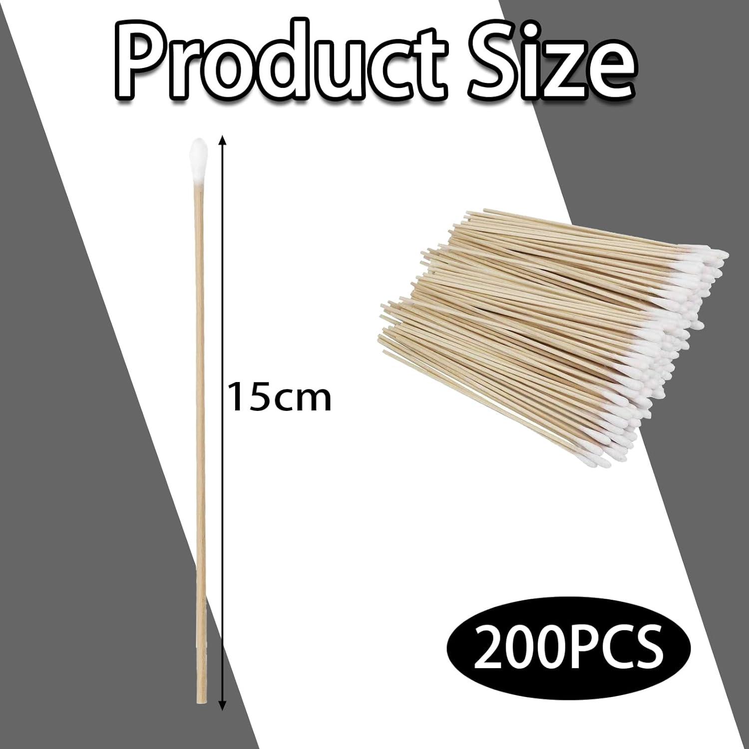 200 Pcs Extra Long Handle Cotton Buds for Ear Cleaning and Wax Removal ...