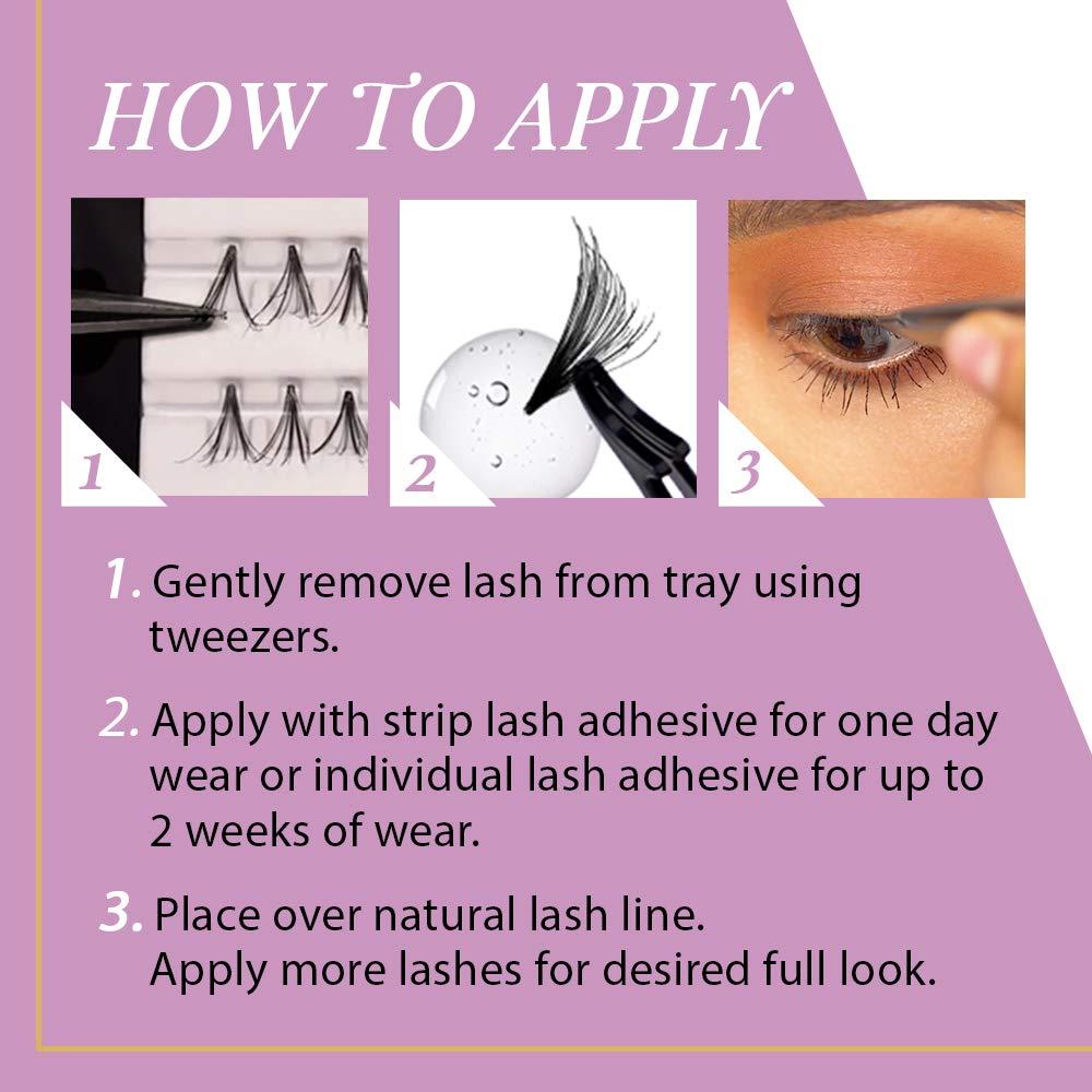 4 Packs Andrea Stacked Knot-Free Short Black Individual False Lashes