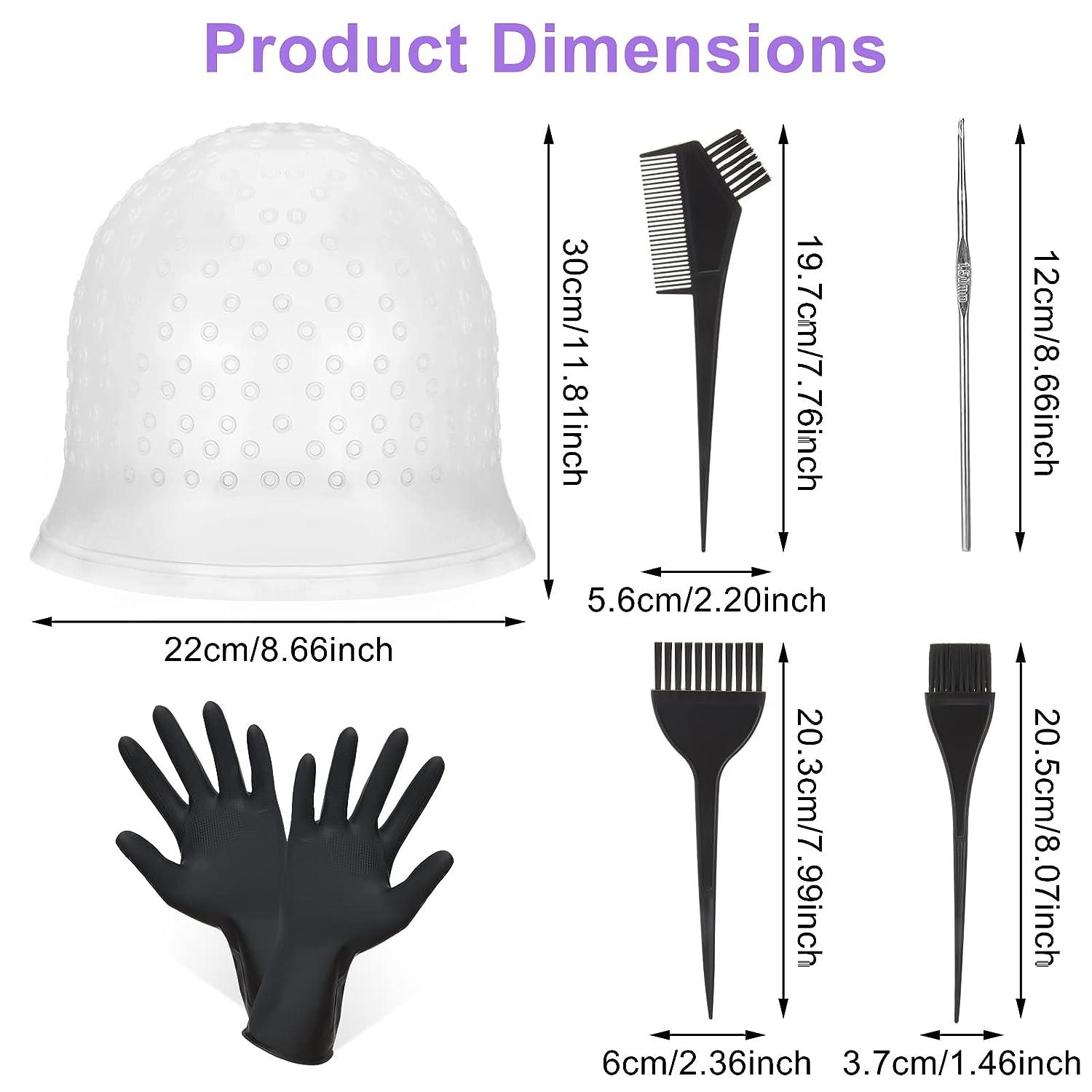 5 Piece Hair Coloring Highlighting Cap Kit for Salon - Silicone Cap ...