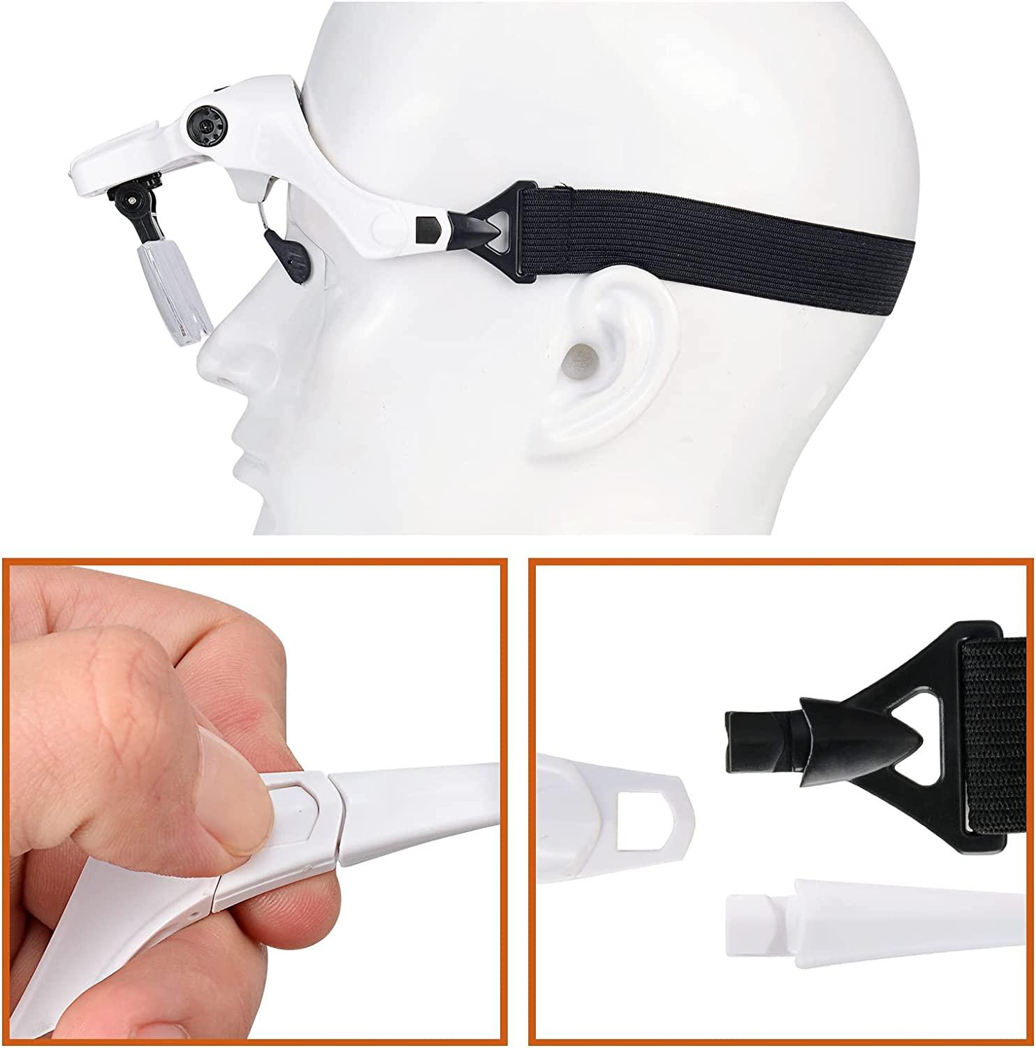 JMH Head Magnifier, Rechargeable Hands Free Headband Magnifying Glass ...