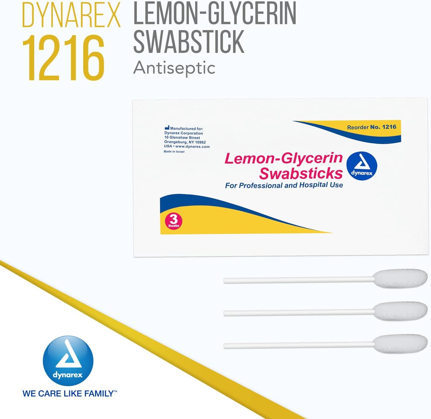 Dynarex Lemon-Glycerin Swabsticks - Soothing Dry Mouth Relief - 75 ct ...