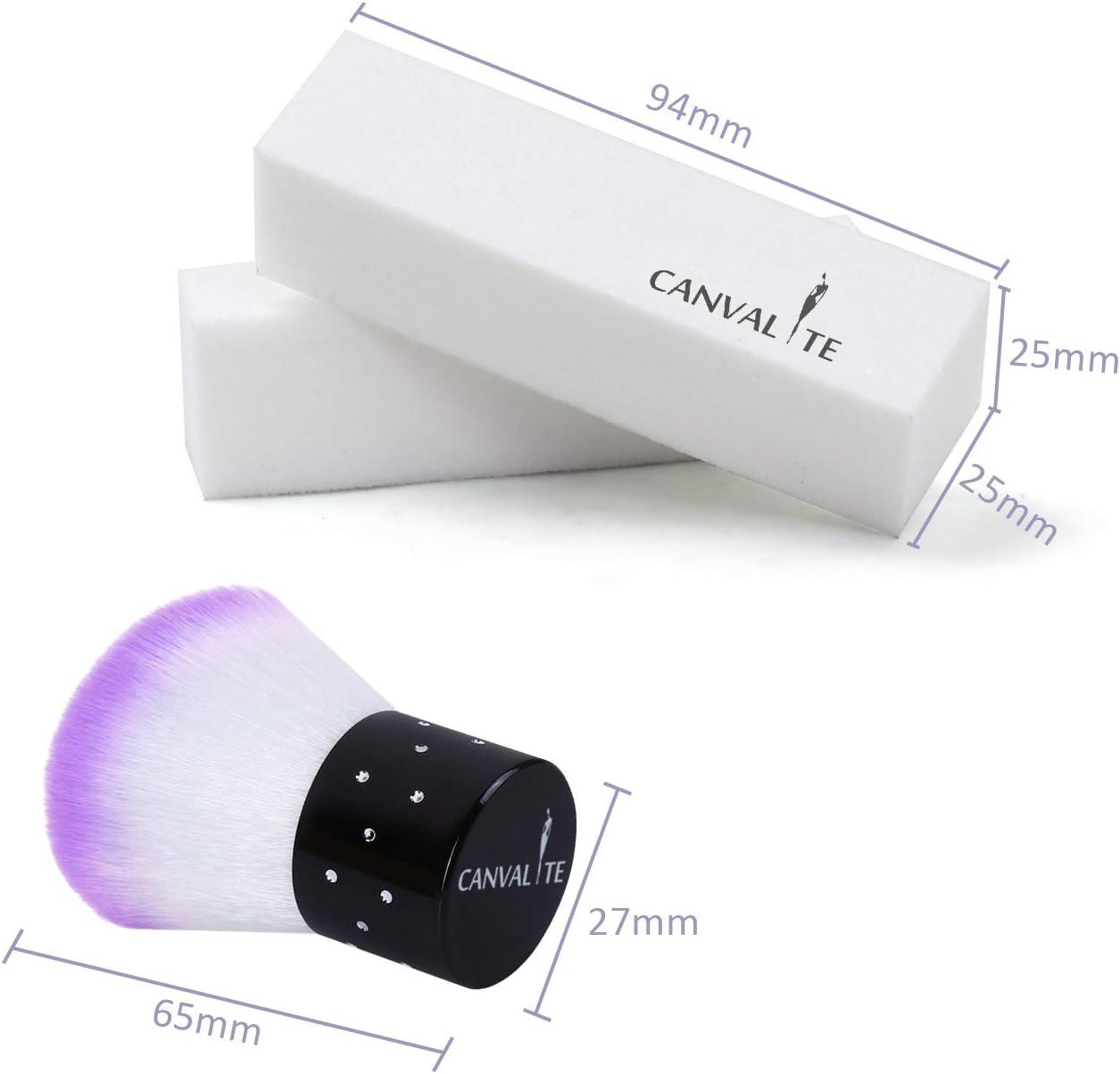 Canvalite 10Pcs White Nail Buffer Block with Nail Brush - 120 Grit ...