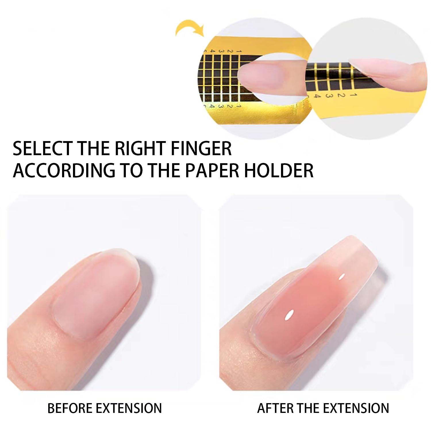 Zioya 500-Piece Nail Templates - Bendable Self-Adhesive Golden Stencils ...