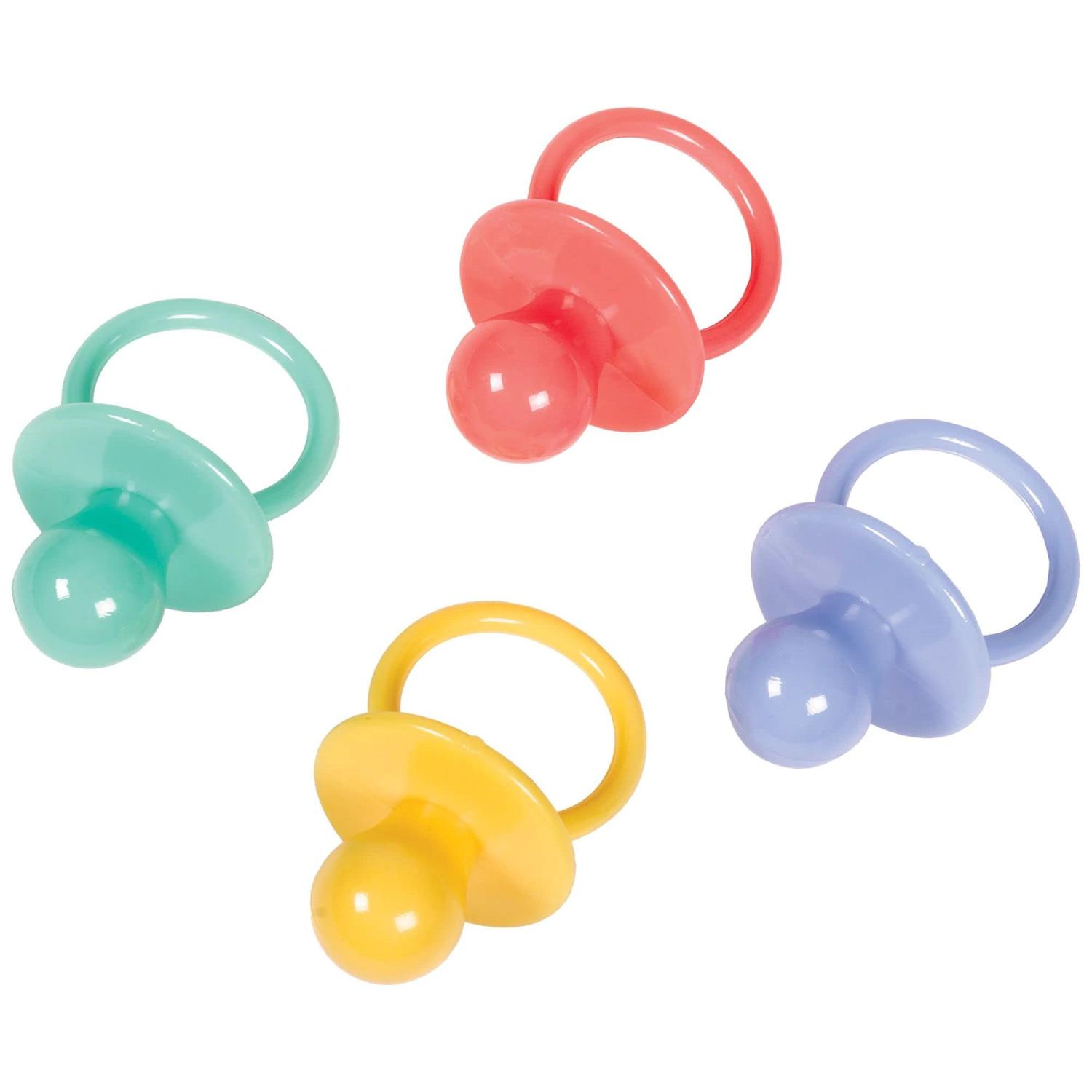 Large Baby Shower Pacifiers - 2 3/8 x 1 3/8, Assorted Colors (8 Pcs ...